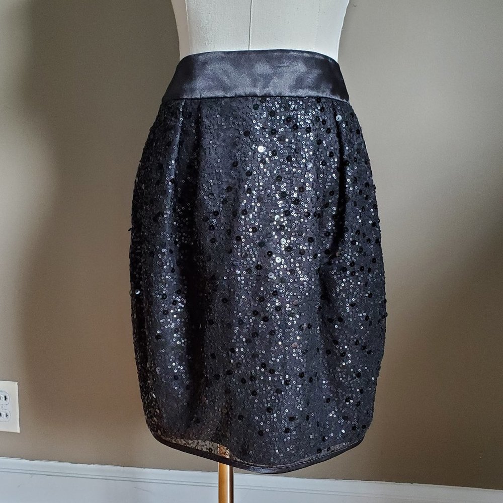 Little Black Etcetera Sequin Formal Mini Skirt - Gem